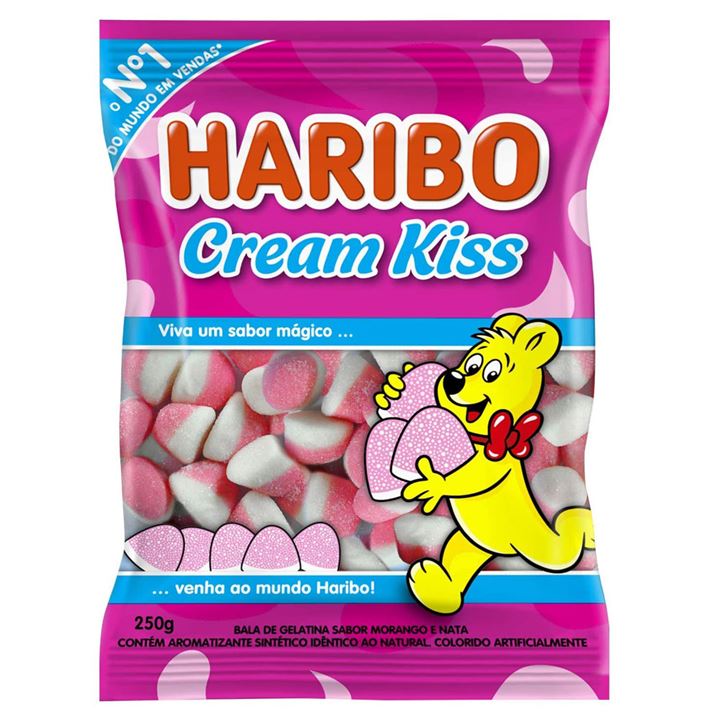Bala Gel Haribo Cream Kiss Caixa 12x250g | Dia Distribuição