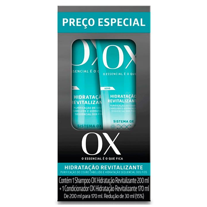Kit Shampoo 200ml + Condicionador 170ml Hidratação Revitalizante Ox ...