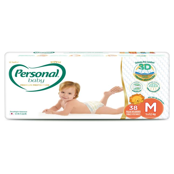 Fralda Premium Protection M Personal Pacote 38Unidades | Dia Distribuição