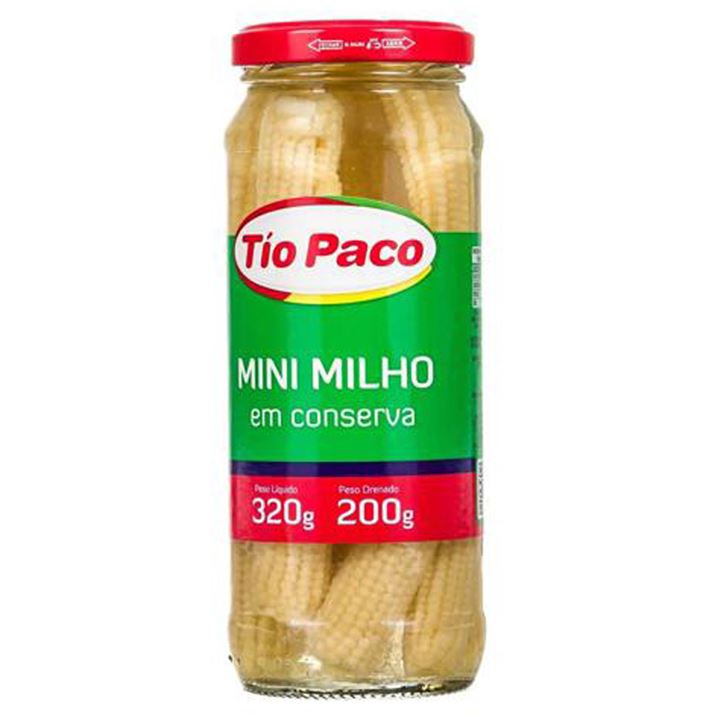 Mini Milho Tio Paco Vidro Unidade 200g | Dia Distribuição