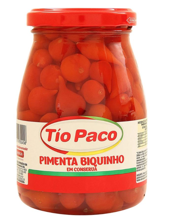 Pimenta Biquinho Tio Paco Vidro Unidade 200g | Dia Distribuição