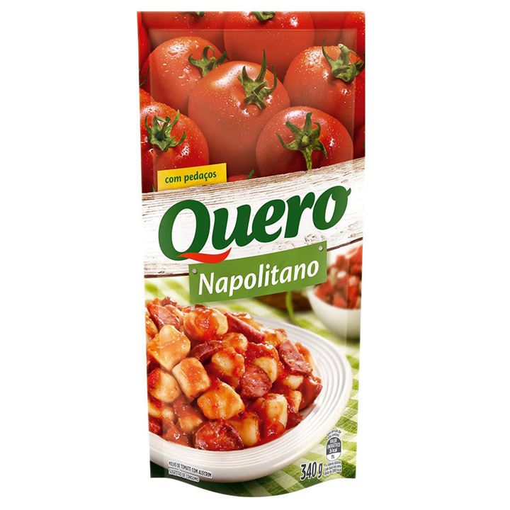 Molho Pronto Napolitano Quero Sachet Caixa 24x340g | Dia Distribuição
